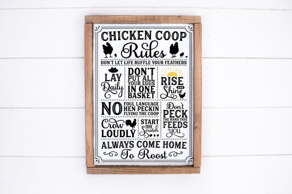 Chicken Coop Rules SVG - Funny Chicken Cut File - So Fontsy