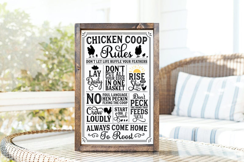 Chicken Coop Rules SVG - Funny Chicken Cut File - So Fontsy