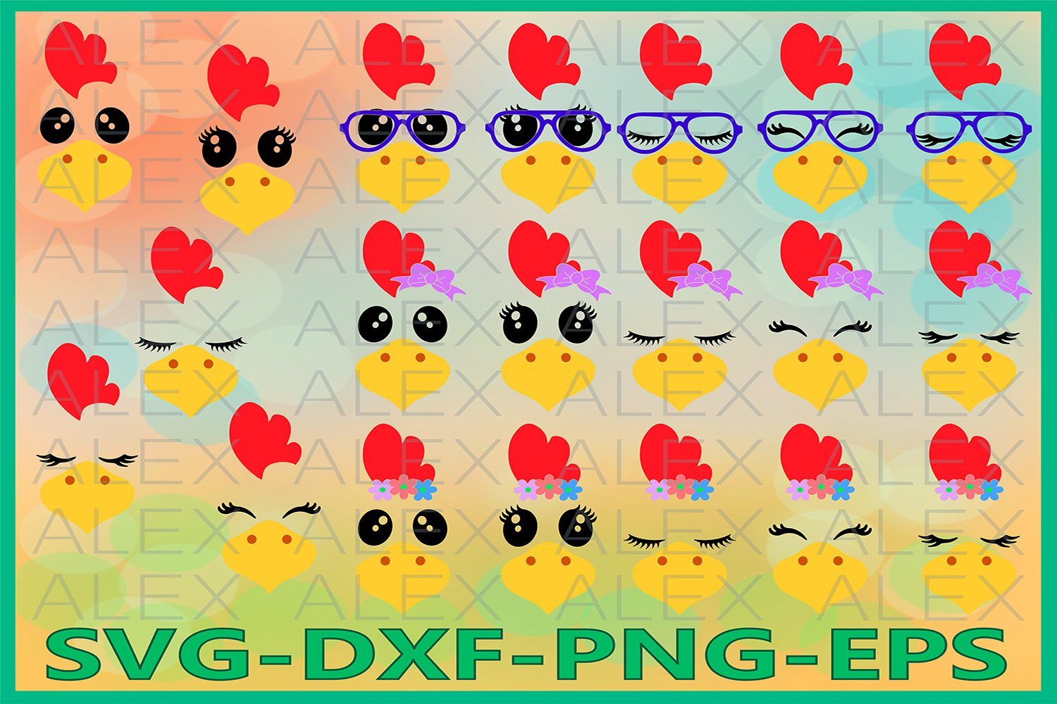 Chicken Face Svg, Animal face - So Fontsy