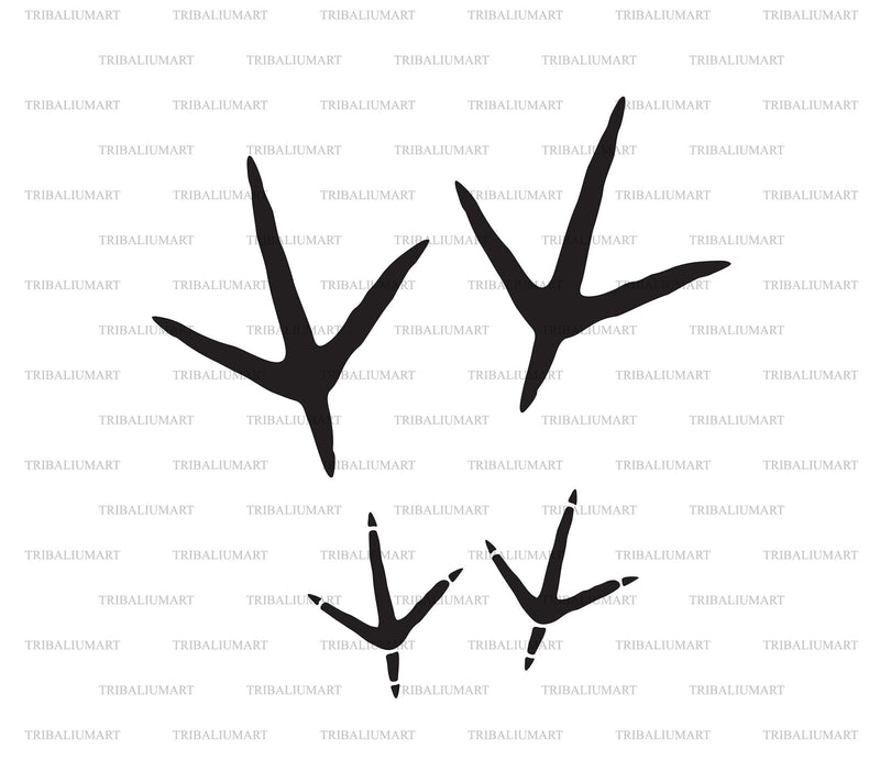 Chicken Track. Cut files for Cricut. Clip Art (eps, svg, pdf, png, dxf ...