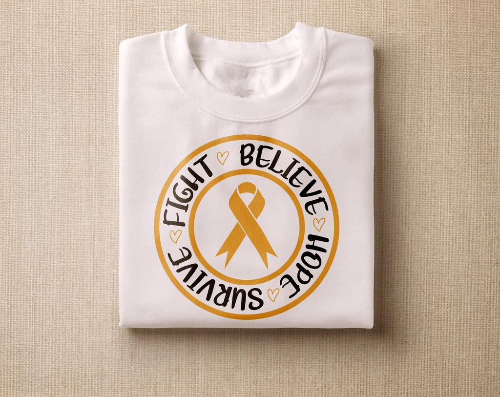 Childhood Cancer Awareness SVG Bundle, 25 Designs, Gold Cancer Ribbon ...