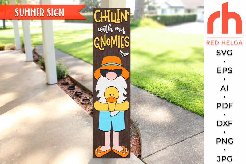 Chillin’ with my Gnomies SVG, Porch Board Cut File, Gnome with ...