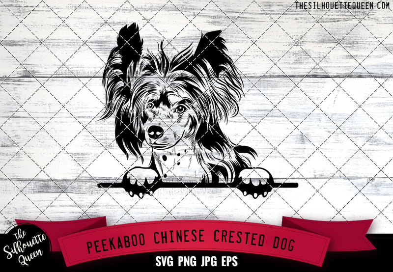Chinese Crested Peek A Boo | Peekaboo | Peeking Dog Face SVG for Glowf ...