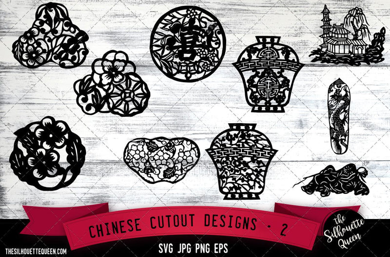 Chinese Cutout Designs2 SVG -Vector Art Commercial & Personal Use- Cri ...