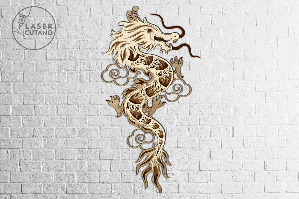 CHINESE DRAGON Multilayer Laser Cut Files, Mandala, 3D Designs, Paper ...