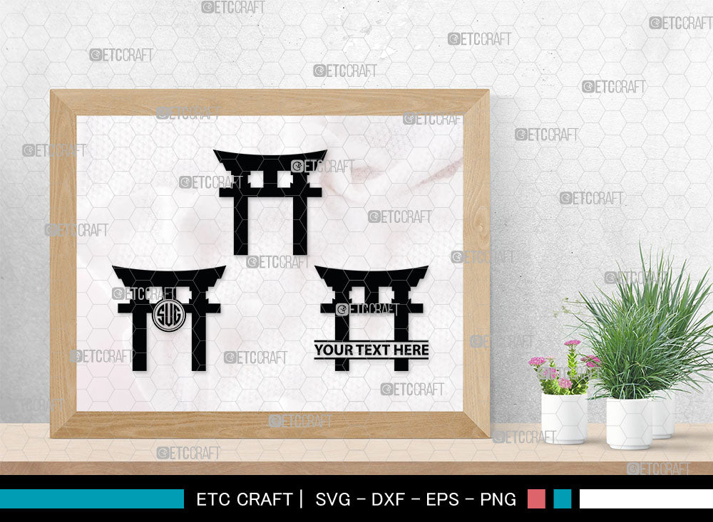Chinese Gate Monogram, Chinese Gate Silhouette, Chinese Gate SVG ...