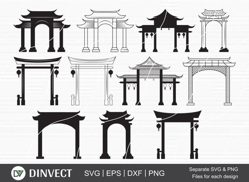 Chinese Gate Svg, Chinese Gate Svg, File Chinese Gate Svg, Bundle ...