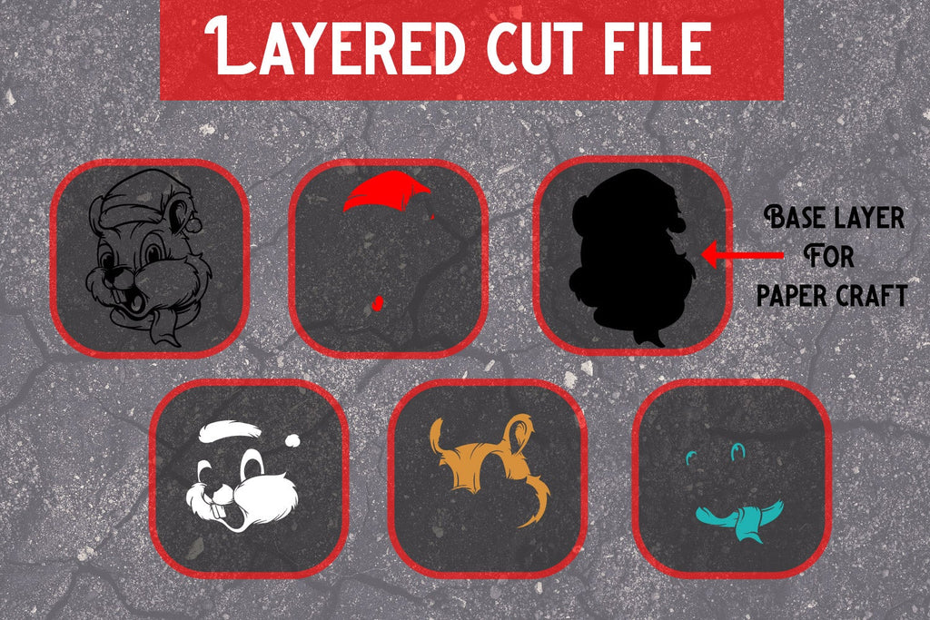 Chipmuk Santa Claus Christmas svg cut file - So Fontsy