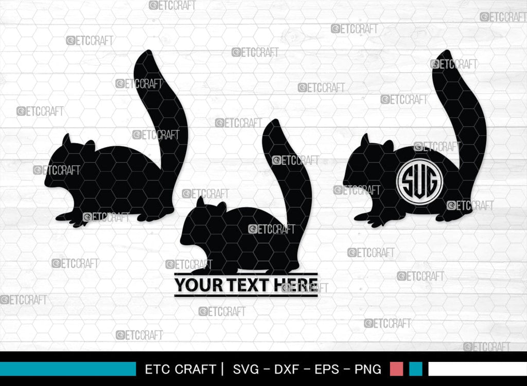 Chipmunk Monogram, Chipmunk Silhouette, Chipmunk SVG, Squirrel Svg ...