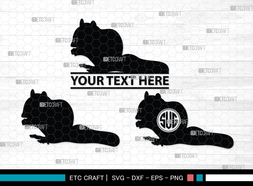 Chipmunk Monogram, Chipmunk Silhouette, Chipmunk SVG, Squirrel Svg ...
