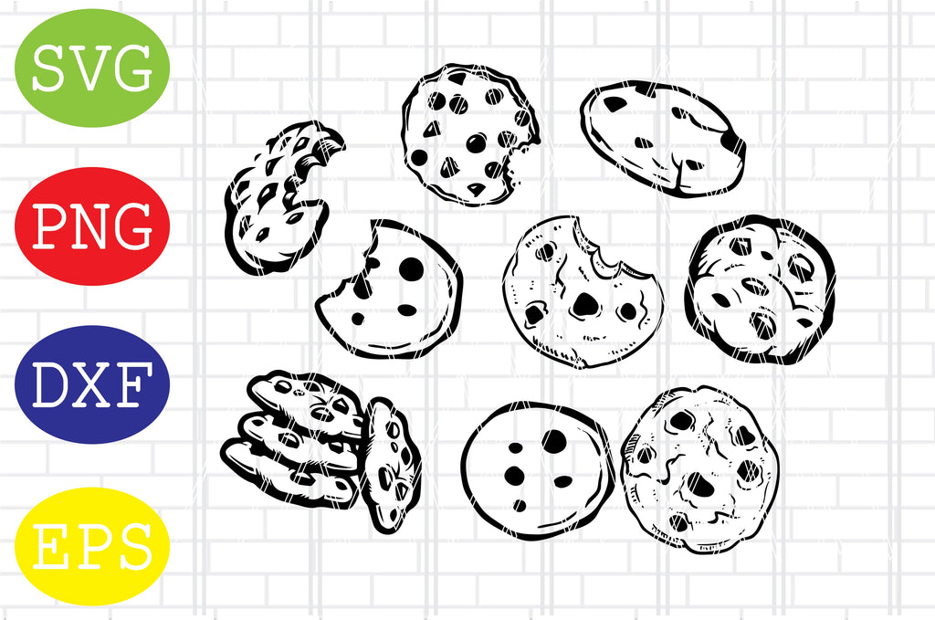 Chocolate Chip Cookie SVG, Chocolate Chip Cookie SVG cutting file ...