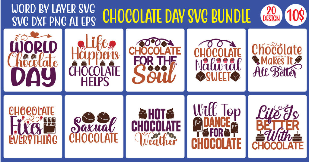 Chocolate SVG Bundle - So Fontsy