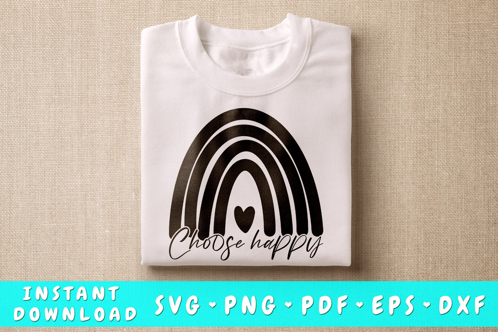 Choose Happy SVG, Inspirational Quote SVG - So Fontsy