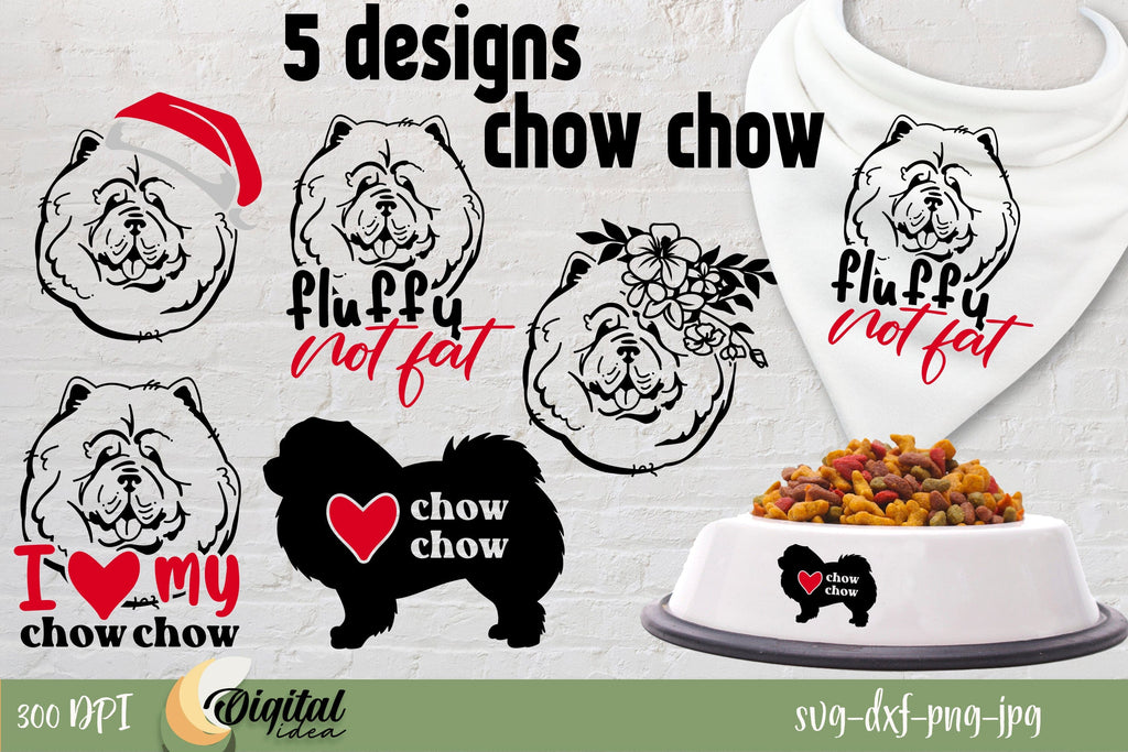Chow Chow ClipArt SVG Design | Dog SVG Bundle | Dog Silhouette - So Fontsy