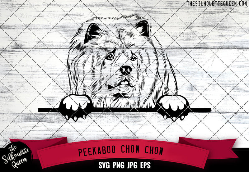 Chow Chow Peek A Boo | Peekaboo | Peeking Dog Face SVG for Glowforge ...
