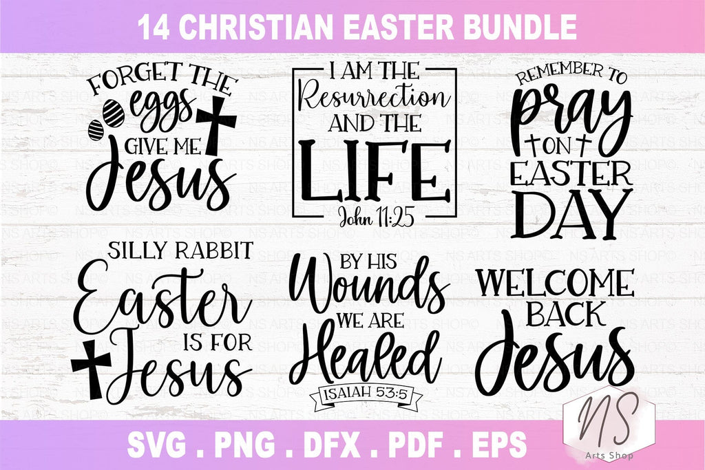 Christian Easter SVG Bundle, Easter SVG, Christian svg, Bunny svg ...