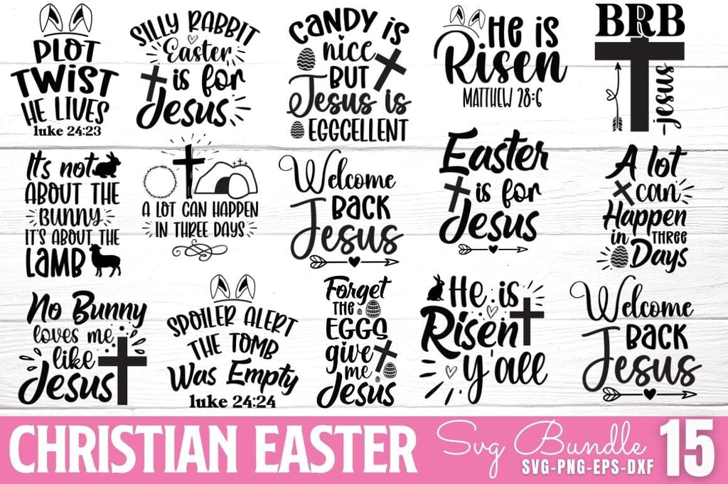 Christian Easter SVG bundle - So Fontsy