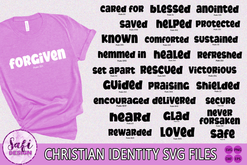 Christian Identity Cut File Bundle from Psalms Bible Verses - So Fontsy