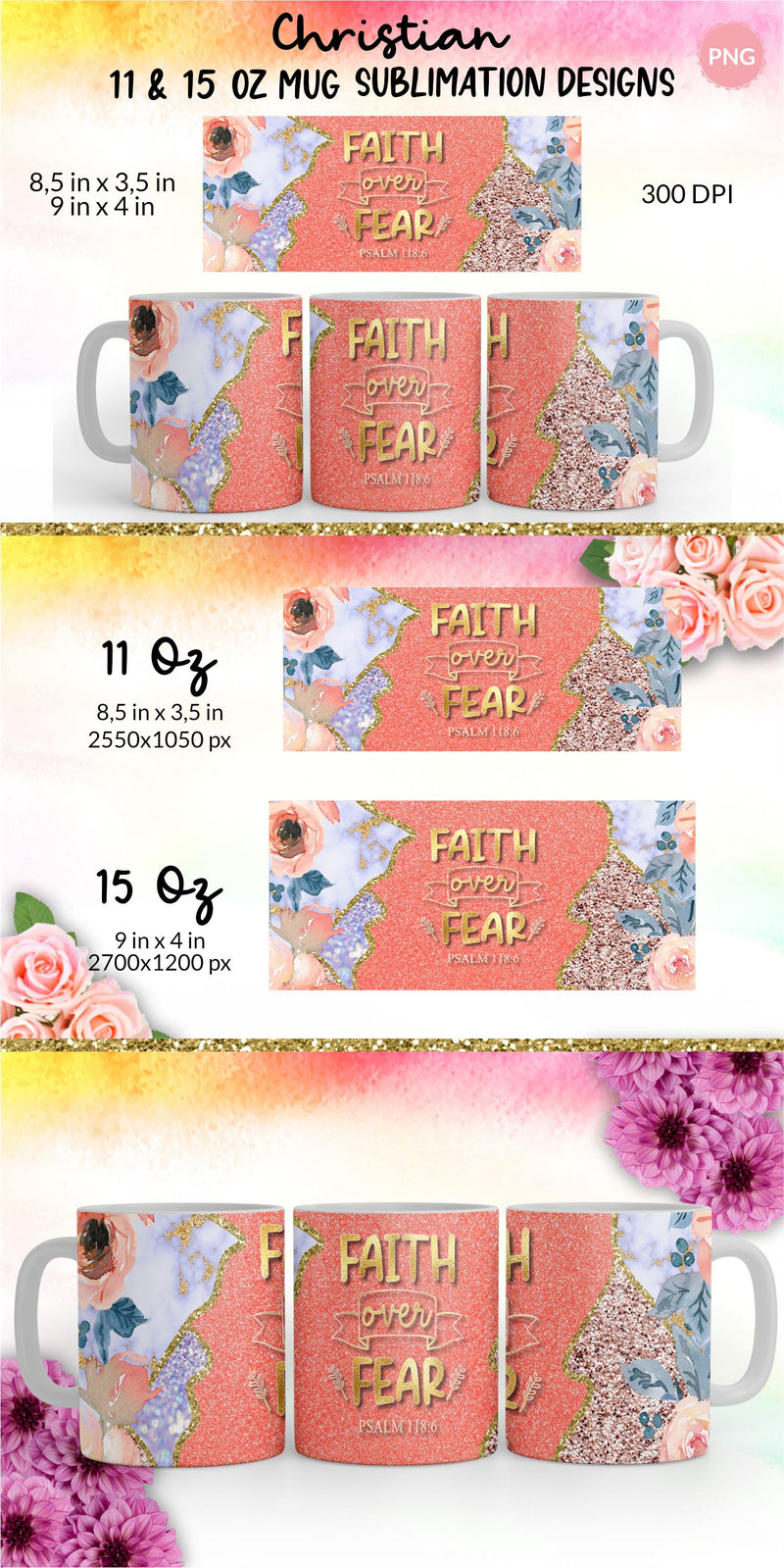 Christian Mug, Faith Can Move Mountains, Bible Verse Mug, Inspirational ...