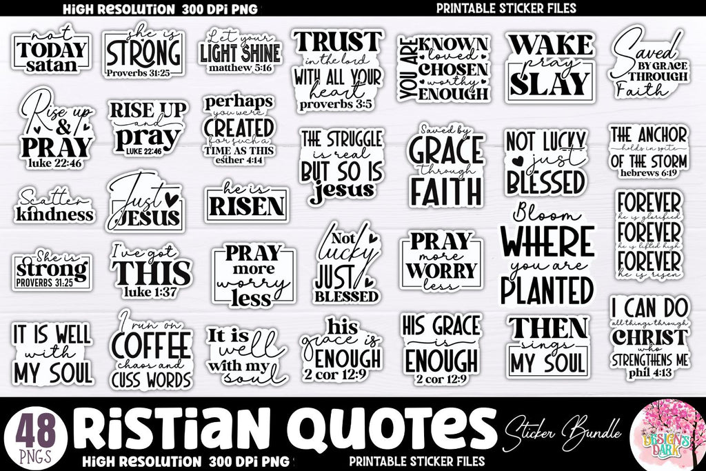 Christian Quotes Sticker Bundle - So Fontsy