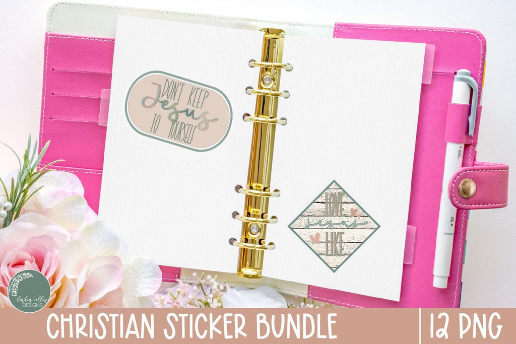 Christian Sticker Bundle-Religious Print and Cut Sticker PNG Bundle ...