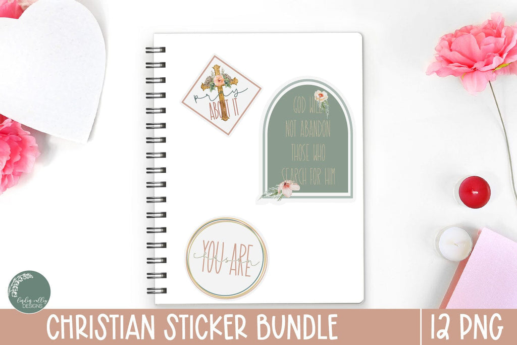 Christian Sticker Bundle-Religious Print and Cut Sticker PNG Bundle ...