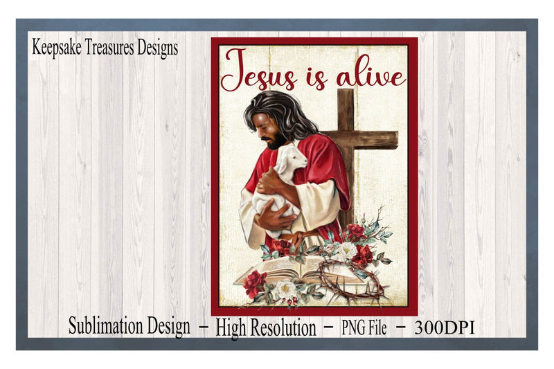 Christian Sublimation Design, Jesus Is Alive #2, Garden Flag Template ...