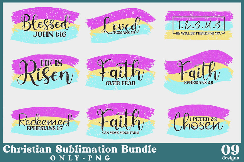 Christian Sublimation Designs Bible Faith Jesus PNG Bundle - So Fontsy