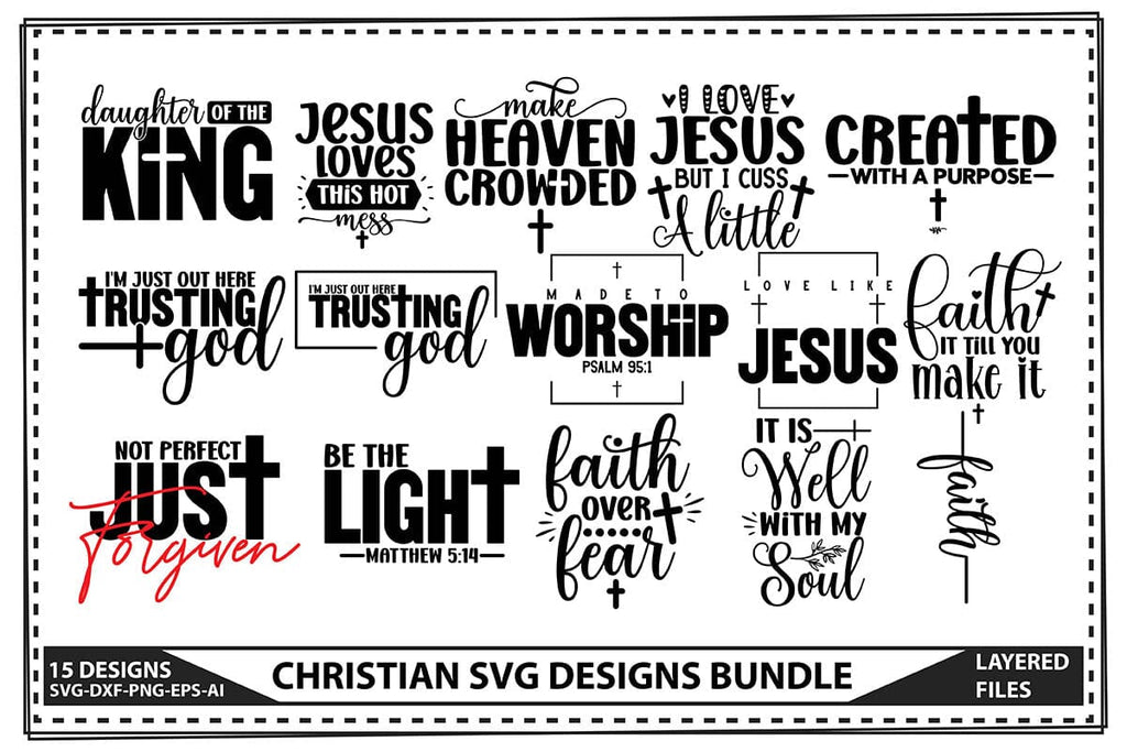 Christian Svg Designs Bundle - So Fontsy