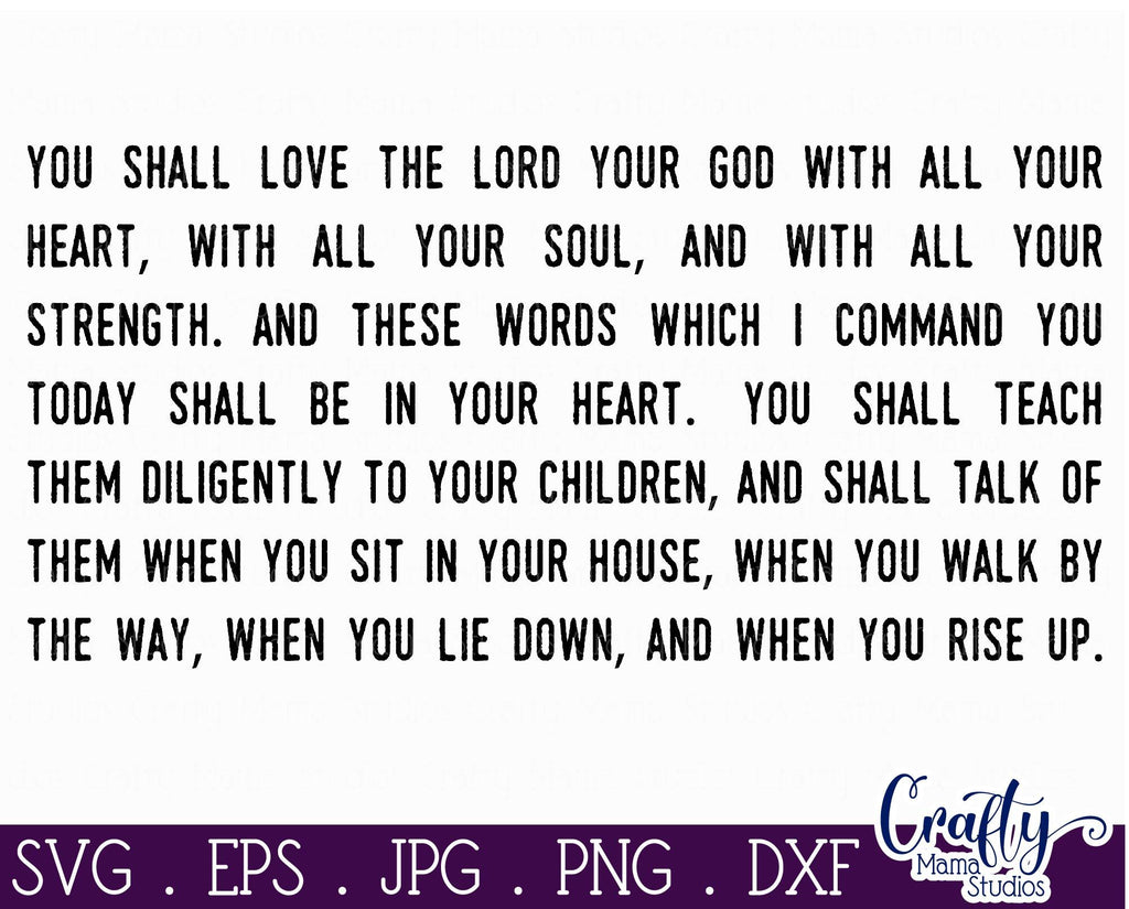 Christian Svg, Farmhouse svg, You Shall Love The Lord, Verse - So Fontsy