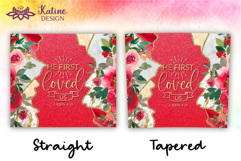 Christian Tumbler He first loved us, Bible verse Tumbler, religious ...