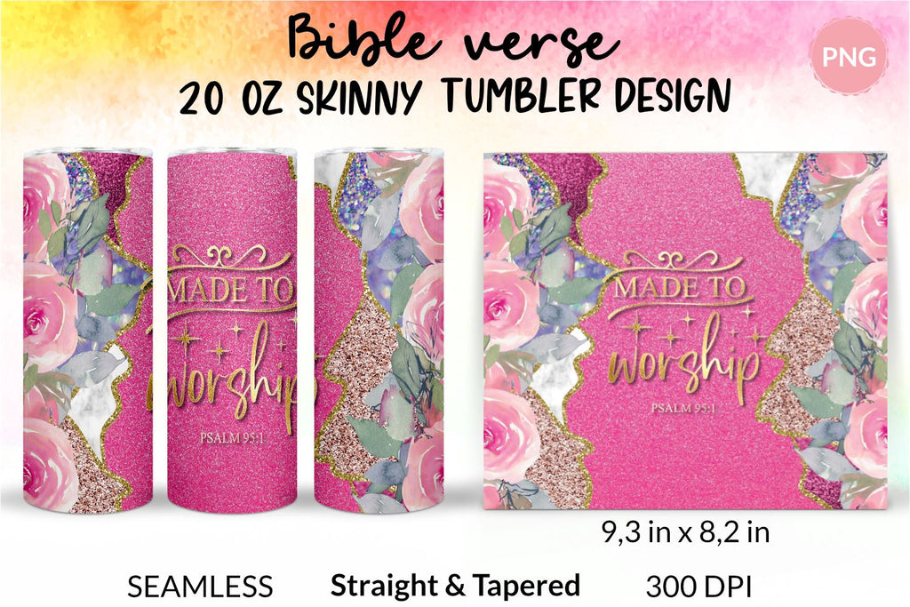 Christian Tumbler, Made to worship, Bible verse Tumbler, religious ...