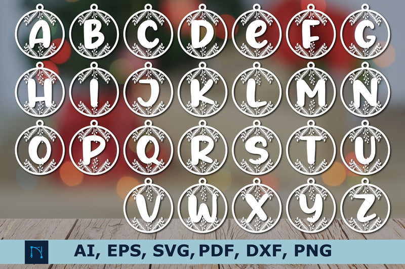 Christmas Alphabet Bauble SVG bundle - So Fontsy