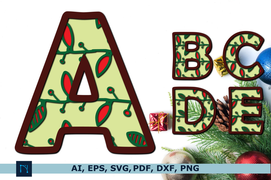 Christmas alphabet for decor SVG bundle - So Fontsy