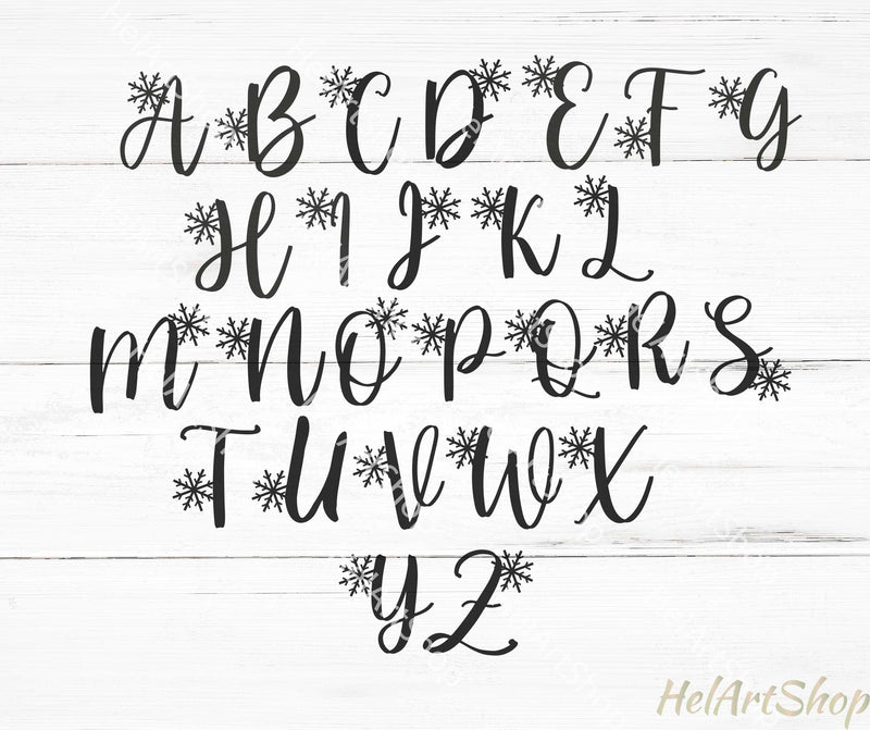 Christmas Alphabet SVG, Winter Letters SVG, Monogram SVG - So Fontsy