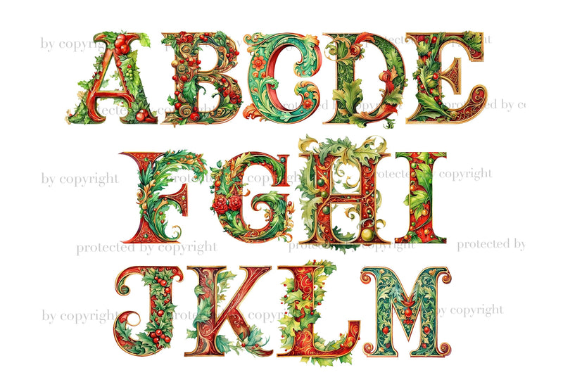 Christmas Alphabet | Xmas Letters Bundle - So Fontsy