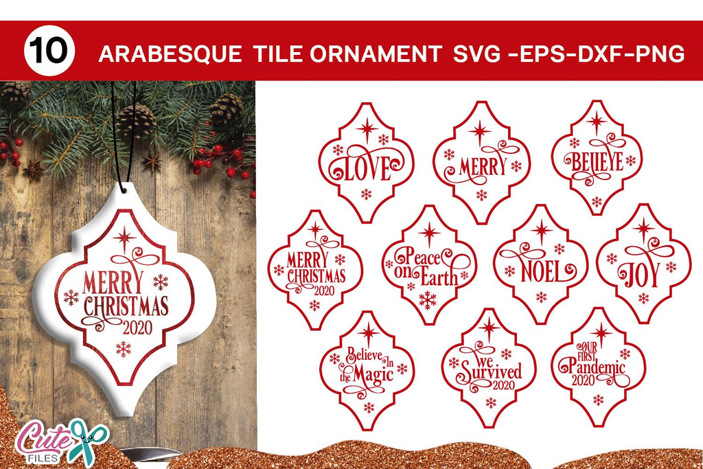 Christmas Arabesque tile svg bundle cut file - So Fontsy