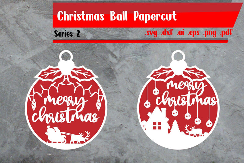Christmas Ball Papercut 2 - So Fontsy