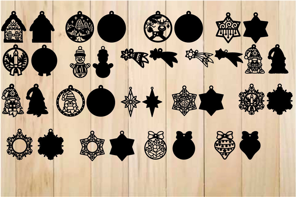 Christmas Baubles, Christmas Template, Gnomes SVG, Snowflake - So Fontsy