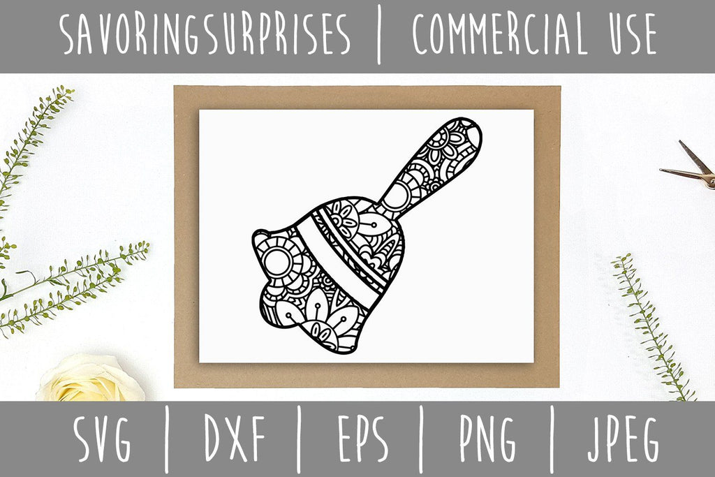 Christmas Bell Mandala Zentangle - So Fontsy