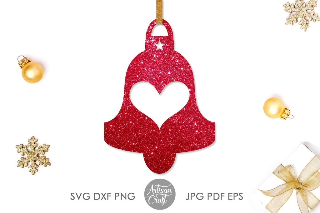Christmas Bell SVG, laser ready files, single line design | So Fontsy