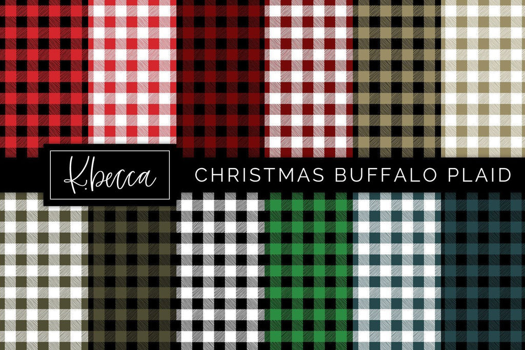 Christmas Buffalo Plaid Background Patterns Seamless - So Fontsy