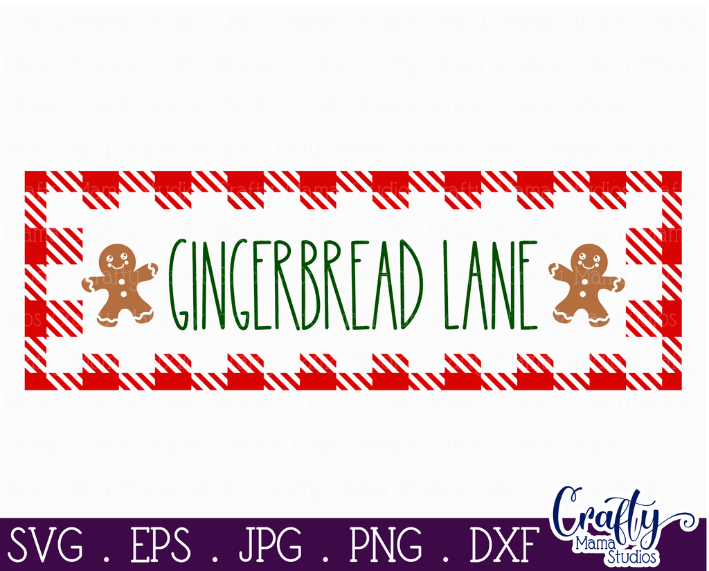 Christmas Buffalo Plaid Farmhouse, Gingerbread Lane Cut File - So Fontsy