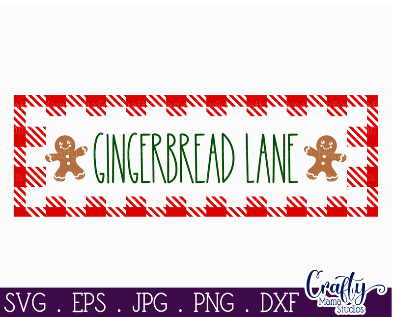 Christmas Buffalo Plaid Farmhouse, Gingerbread Lane Cut File - So Fontsy