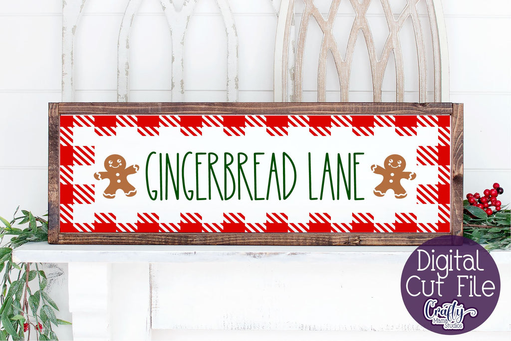 Christmas Buffalo Plaid Farmhouse, Gingerbread Lane Cut File - So Fontsy