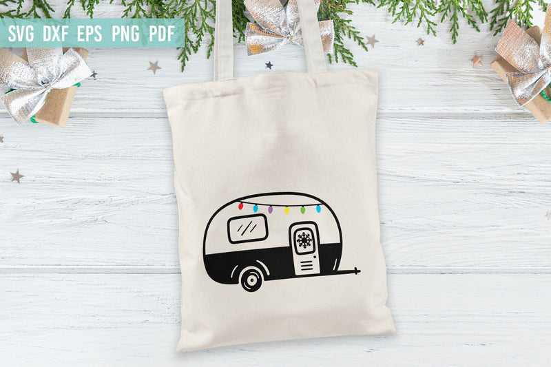 Christmas Camper SVG | Camper SVG| Christmas lights - So Fontsy
