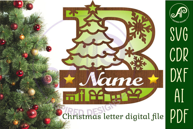 Christmas Capital Monogram Letter B SVG - So Fontsy