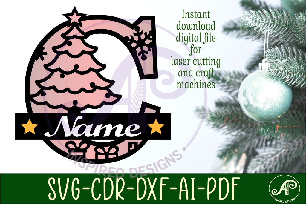 Christmas Capital Monogram Letter C SVG - So Fontsy