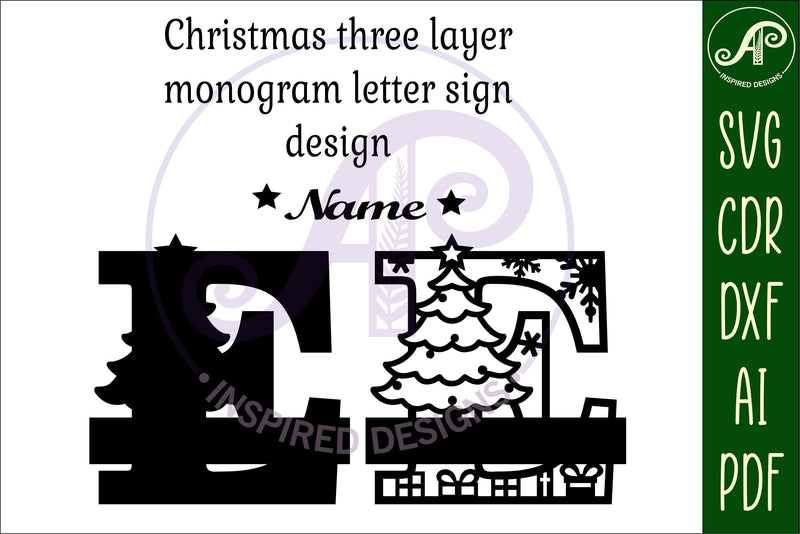 Christmas Capital Monogram Letter E SVG - So Fontsy