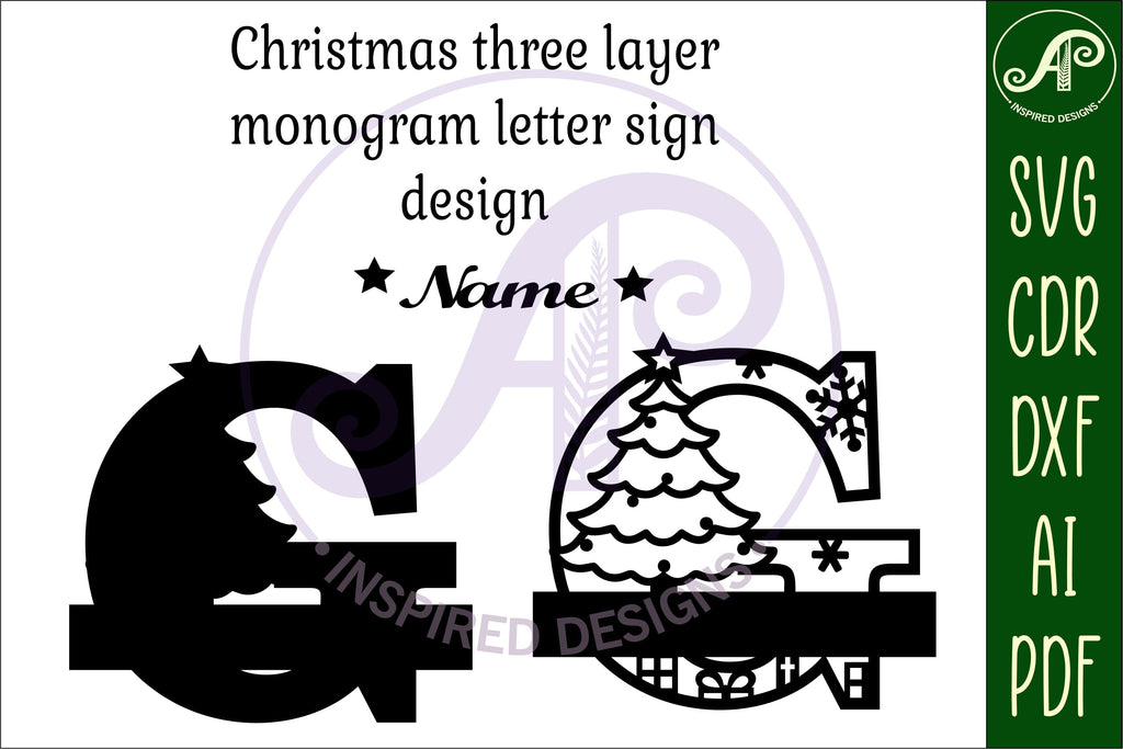 Christmas Capital Monogram Letter G SVG - So Fontsy